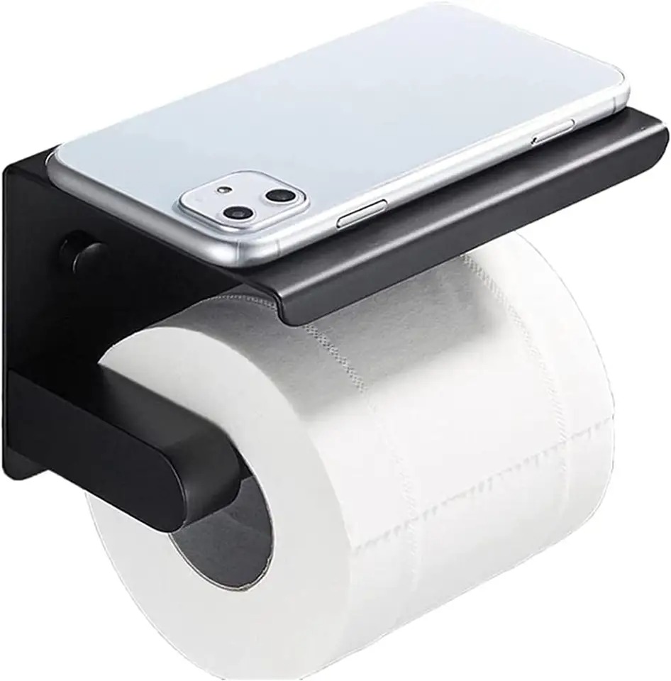 Toilet rolhouder Luxe Zwart - D-Radiatoren