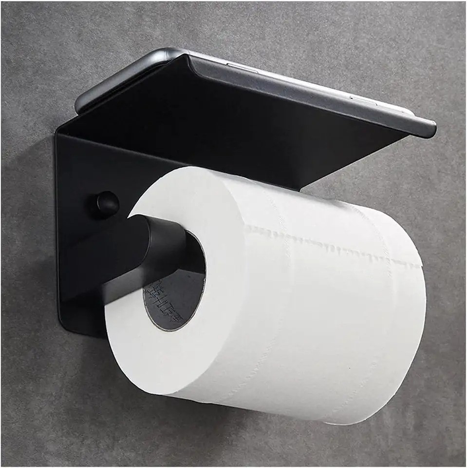 Toilet rolhouder Luxe Zwart - D-Radiatoren